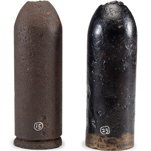 [CIVIL WAR]. A group of 2 artillery shells, incl. Confederate 10-pound ...